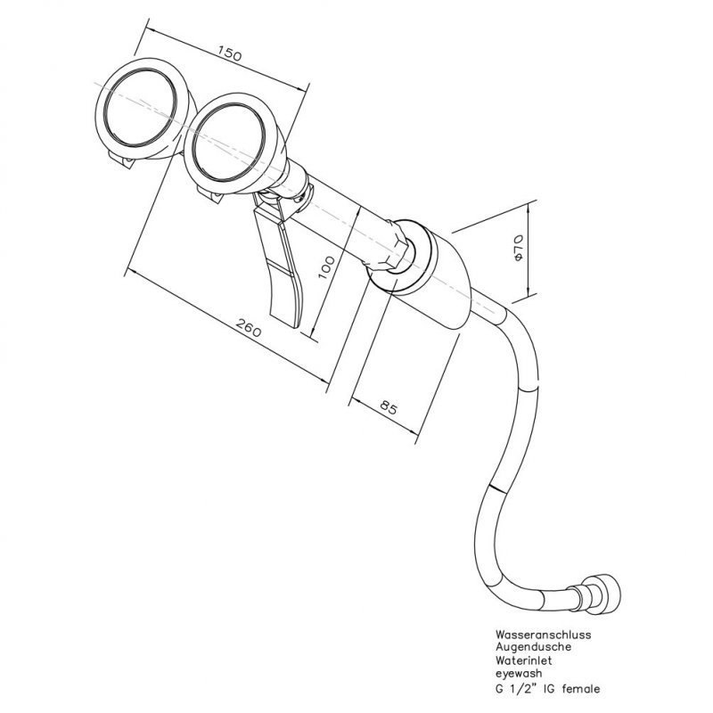 Eyeshower - PremiumLine hand-held eye shower stainless steel, with two ...
